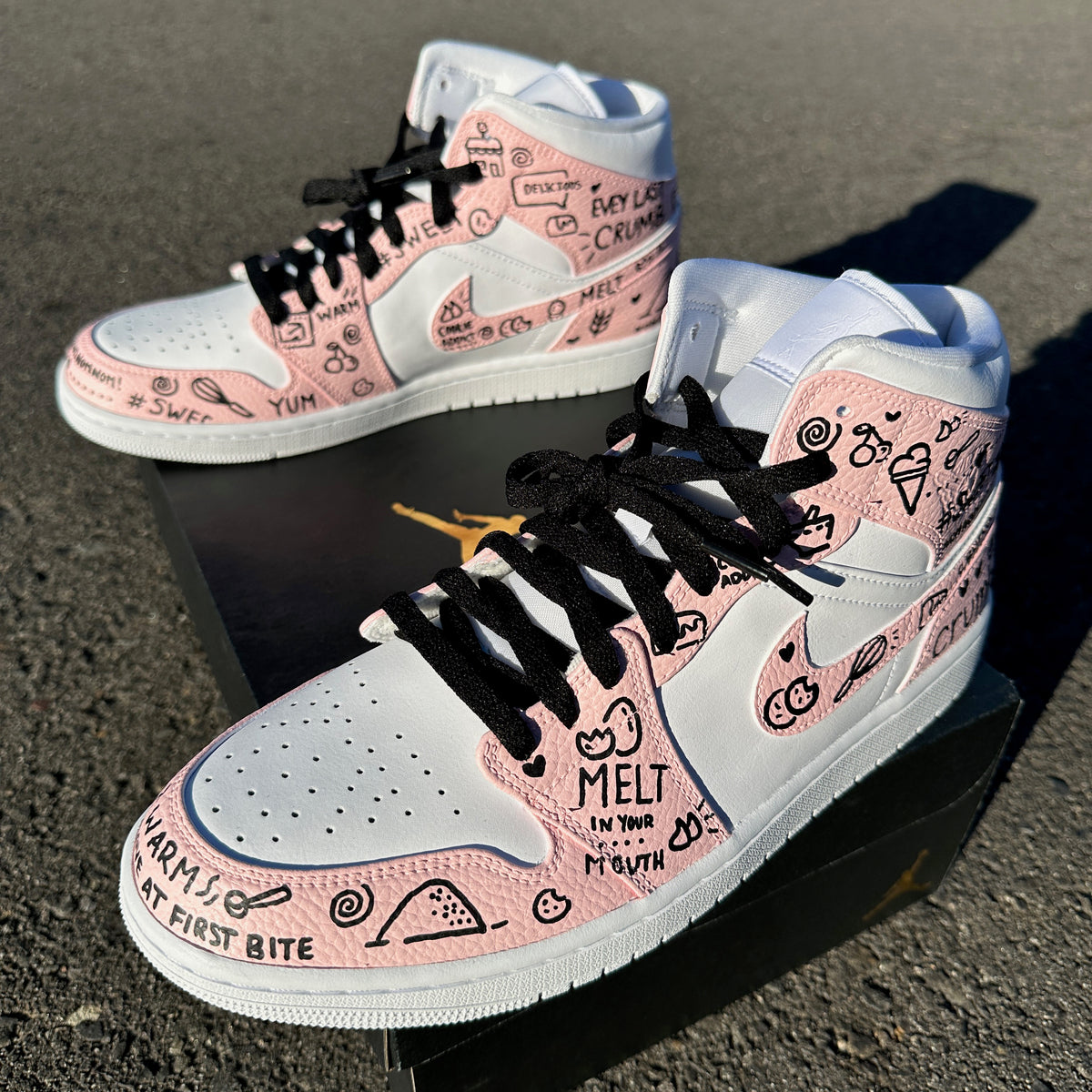 White Jordan 1 Mid - 10.5 mens - Custom RUSH order - Invoice 1 of 2 – B ...