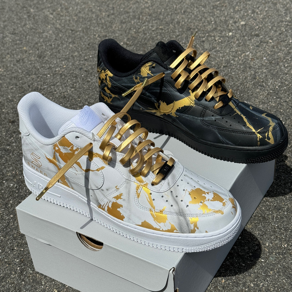 Nike Af1 Low - 2 pairs (wht+blk) - 10.5m- Custom Order - Invoice 2 of ...