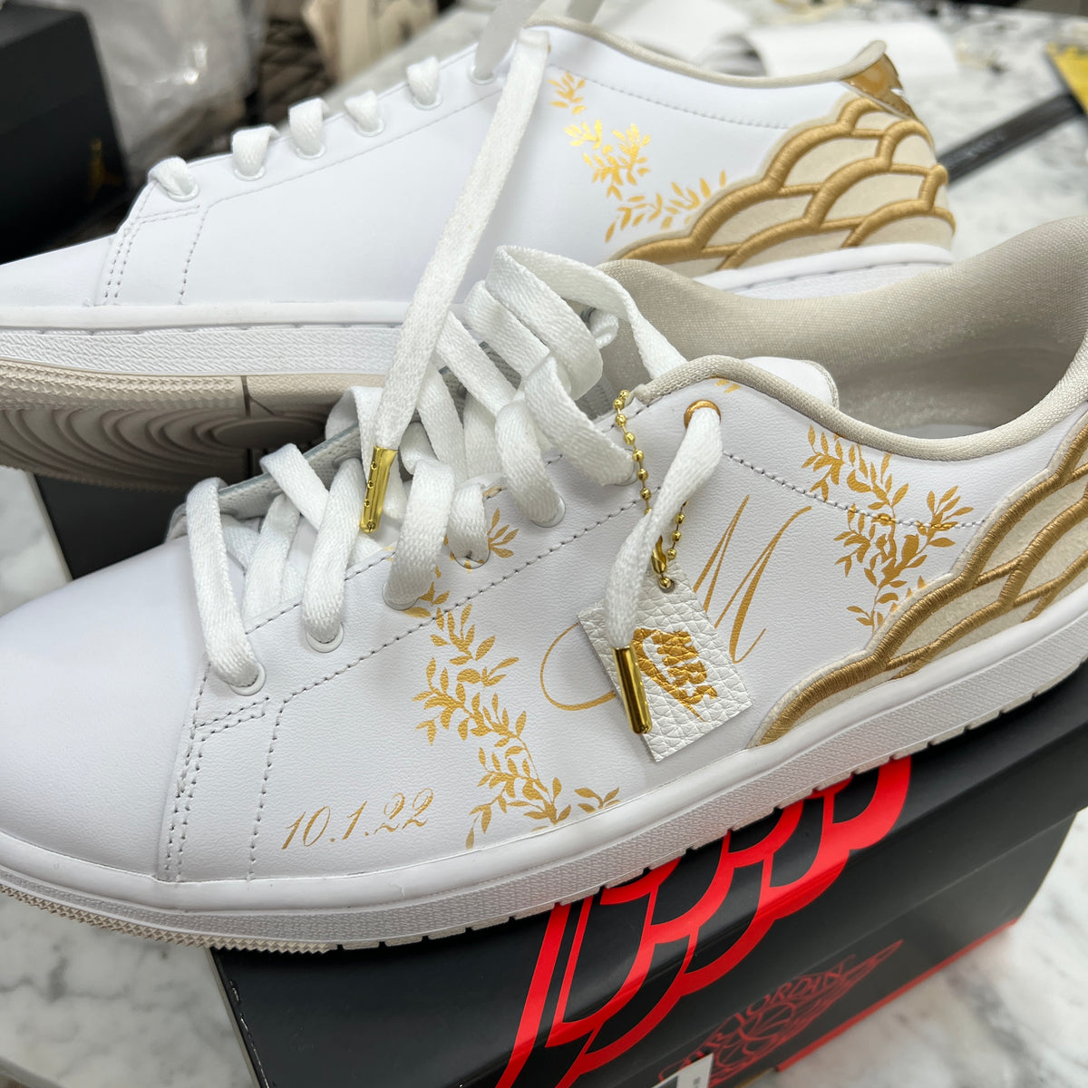 Custom Wedding Jordans - Custom Order - Invoice 2 of 2 – B Street Shoes