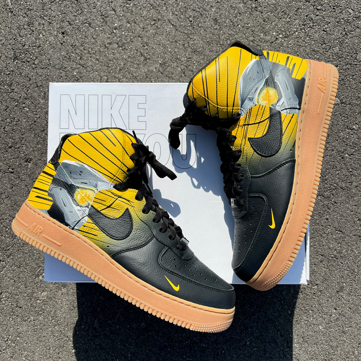 Black Af1 Hightop - Custom Order - Full Invoice – B Street Shoes