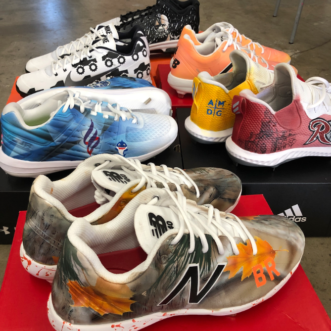 7 Pairs of Custom MLB Cleats- Custom Order – B Street Shoes