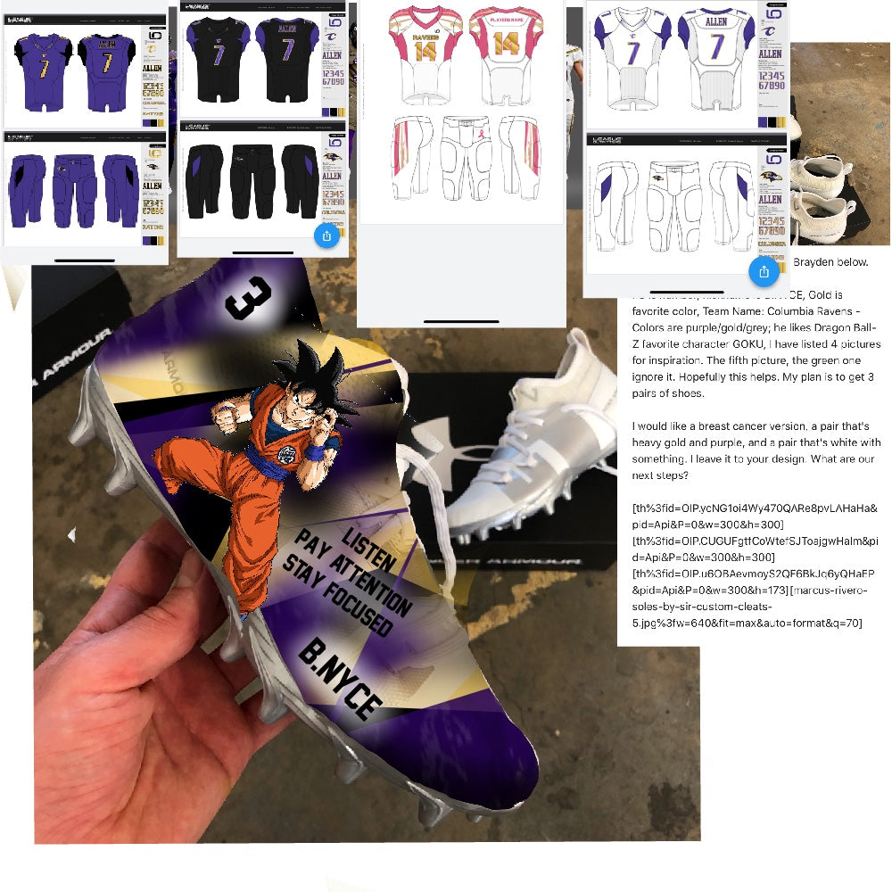 2 Pairs of Custom UA Cleats - Custom Order – B Street Shoes